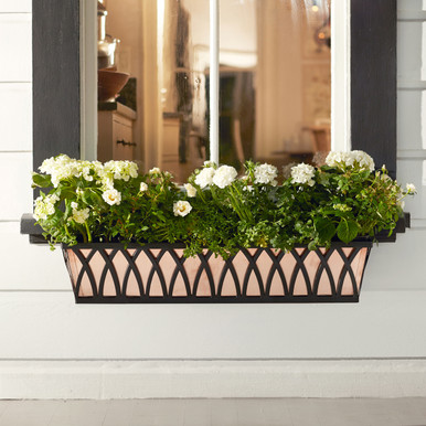 Arch Tapered Powder Coated Steel Window Box- Select 7 Sizes