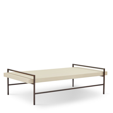 Bridge Coffee Table – Modern Fiberstone & Steel Cocktail Table