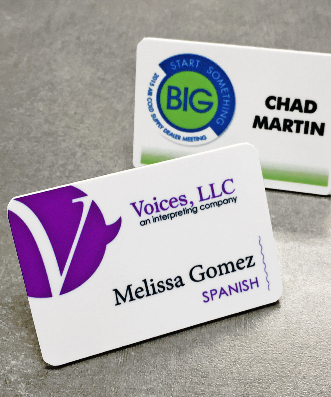 Full Color Plastic Name Tags w/ Personalization (2"x3") - Kenny Products