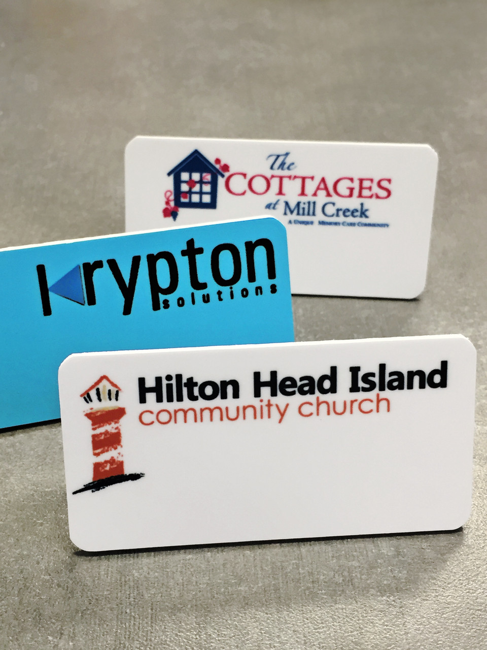 Plastic Name Tag, Full Color Print, 1.50"x3"
