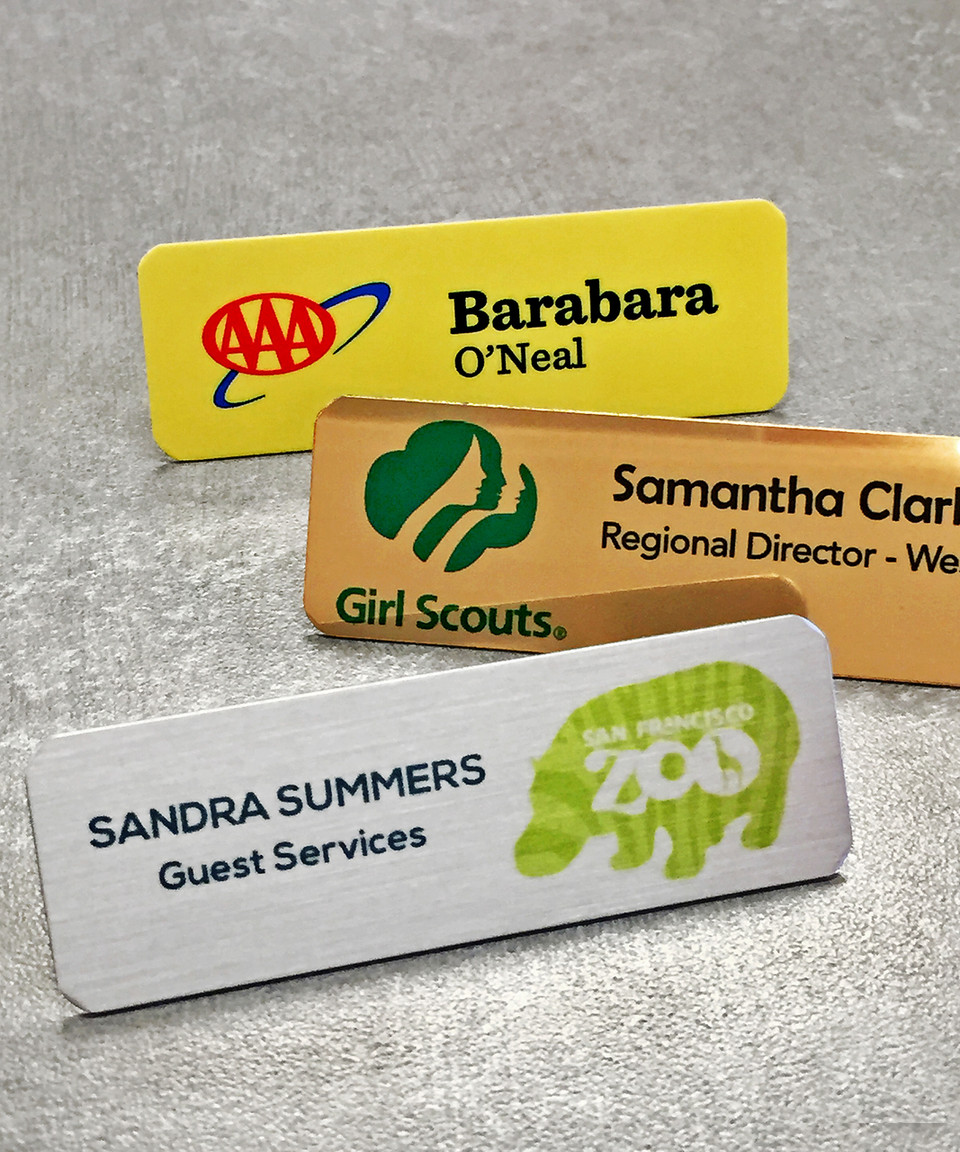 Aluminum Full Color Nametag - 1"x3"