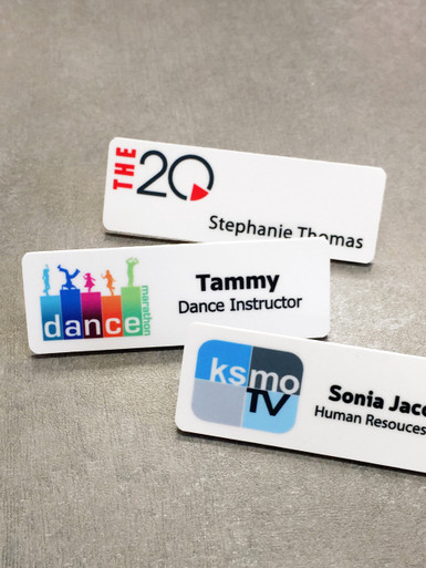 Plastic Nametag with Personalization 1"x3" Full Color | Kenny Products
