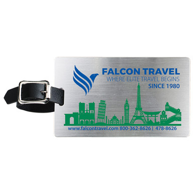 Brushed Aluminum Kwik Seal® Backing Luggage Bag Tag - Kenny Products