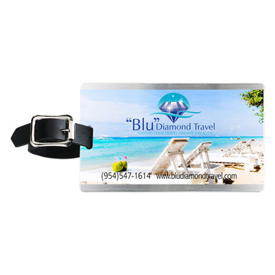Brushed Aluminum Kwik Seal® Backing Luggage Bag Tag (Full Color ...