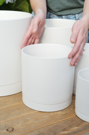 8" Romey Pot in White - Tonkadale