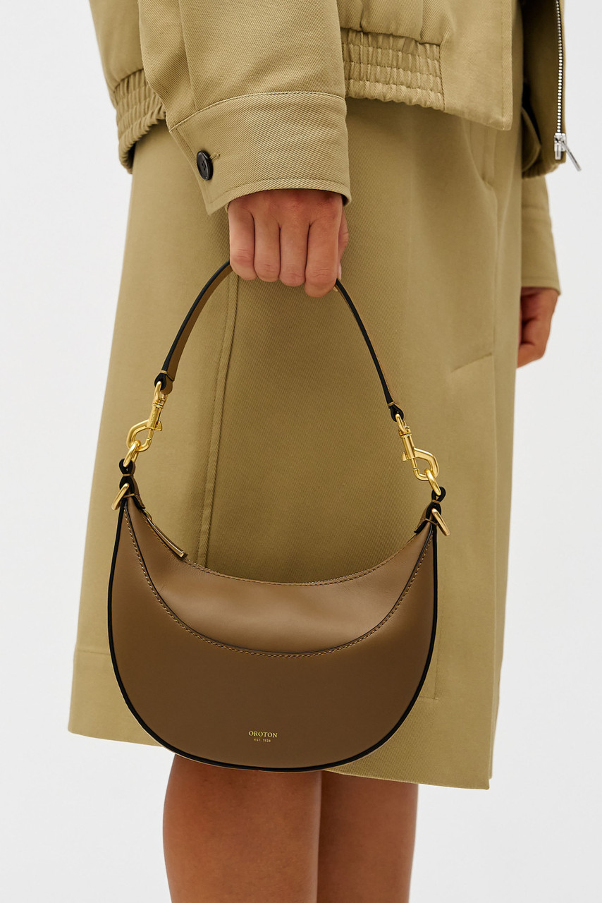 FLORENCE SMALL SHOULDER BAG - DARK TAUPE | Oroton