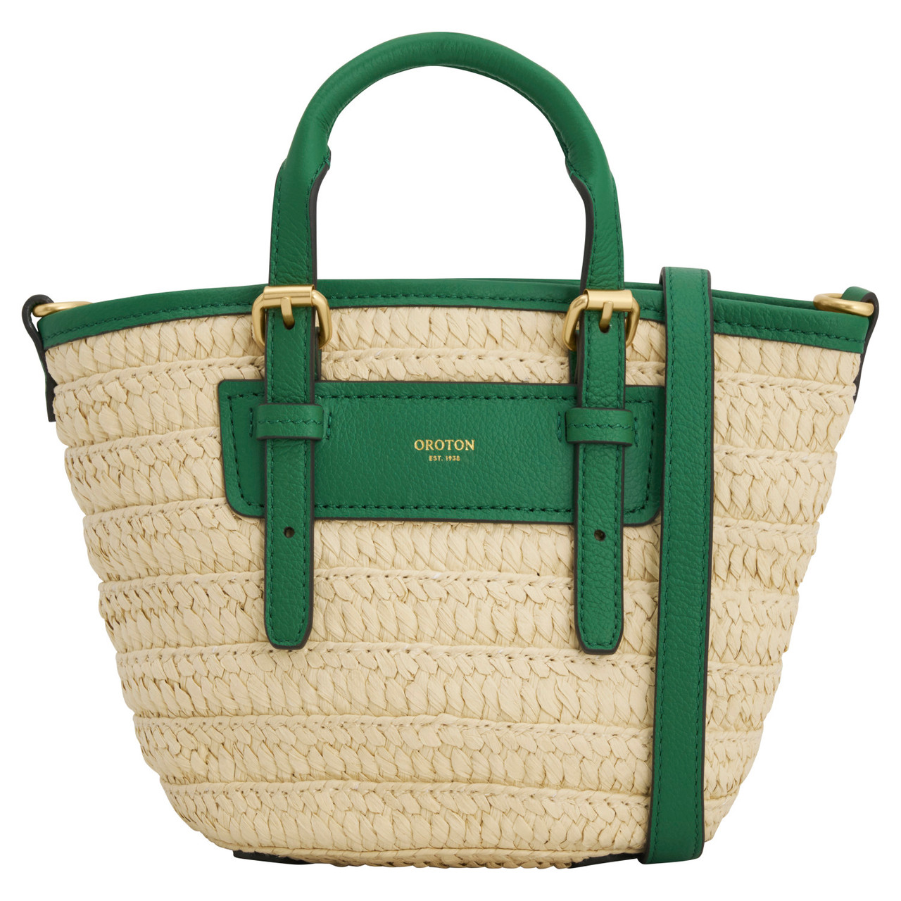 Camille Straw Small Tote - Natural/Crocodile | Oroton