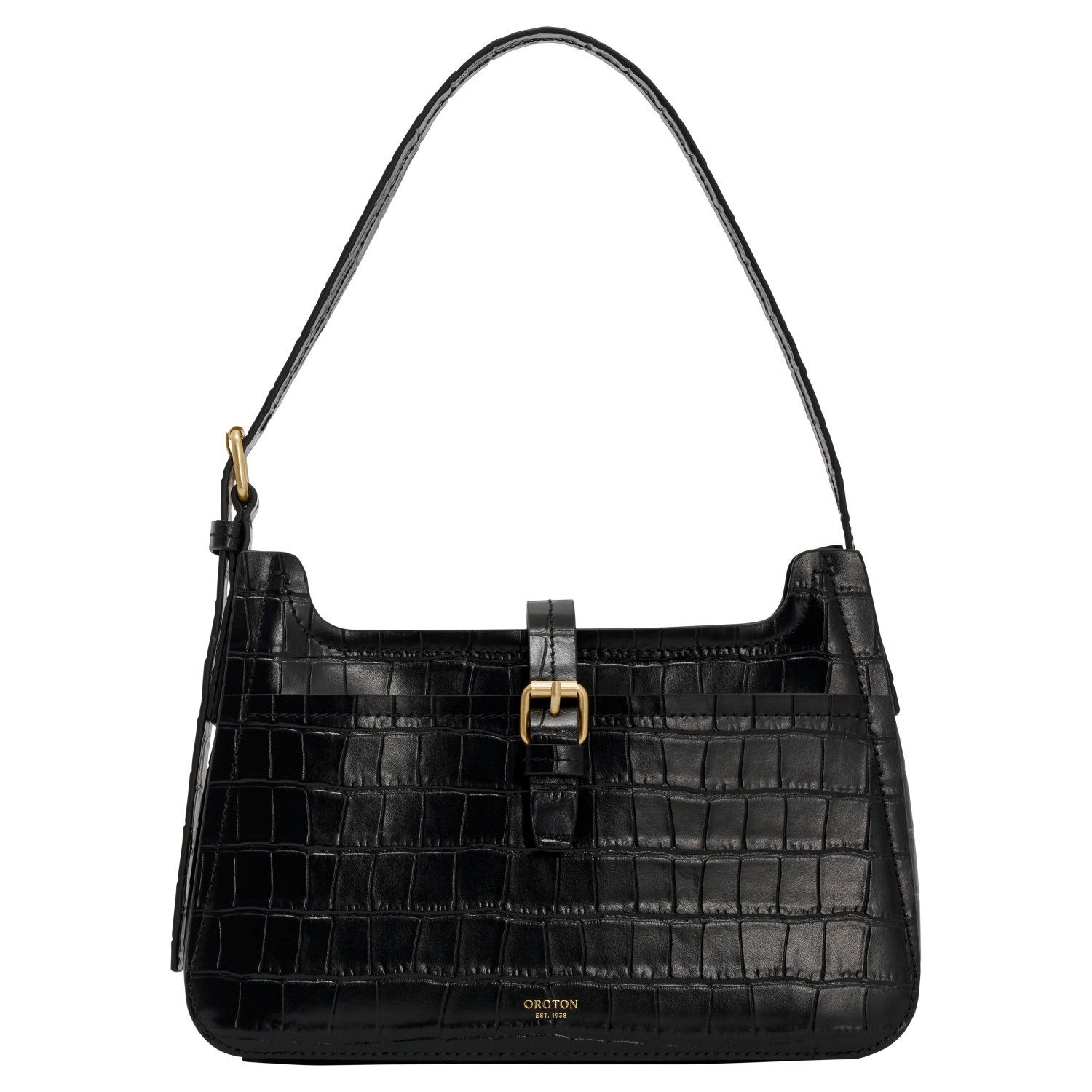 Dylan Texture Baguette - Black | Oroton