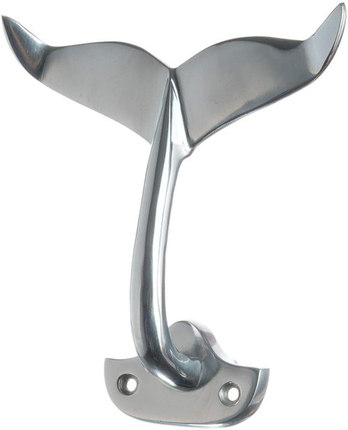 Heavy Cast Aluminum Curved Whale Tail Wall Hook | 1 Hook