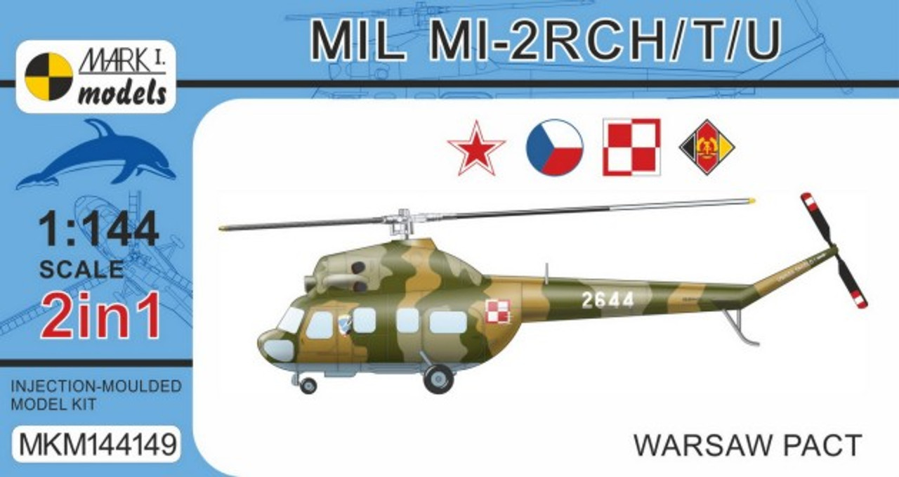 Mil Mi-2RCH/T/U Warsaw Pact Army Helicopter (2 in 1) 1/144 Mark I Models