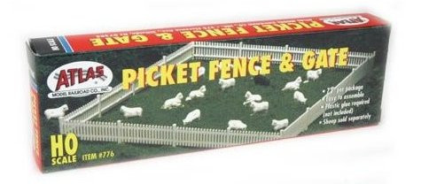 Picket Fence & Gate Kit HO Scale Atlas Trains