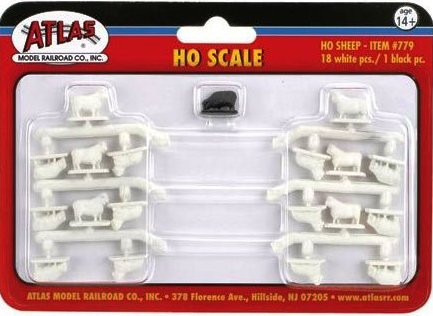 Sheep (12 White & 1 Black) HO Scale Atlas Trains