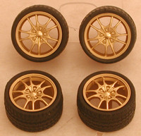 Bronze M5's Rims w/Tires for Import Cars (4) 1/24-1/25 Pegasus