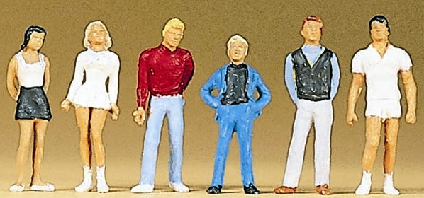 Teenagers Standing (6) HO Scale Preiser Models
