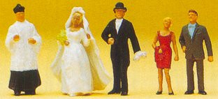 Wedding Group Catholics (5) HO Scale Preiser Models