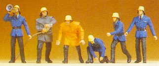 Firemen in Action Poses Set #2 (6) HO Scale Preiser Models
