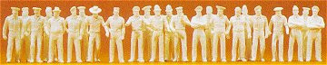 Unpainted Uniformed Male Figures (24) (Kit) HO Scale Preiser Models