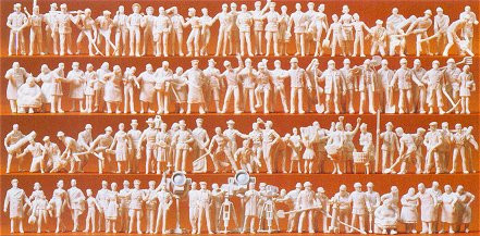 Unpainted Trade People (120) (Kit) HO Scale Preiser Models