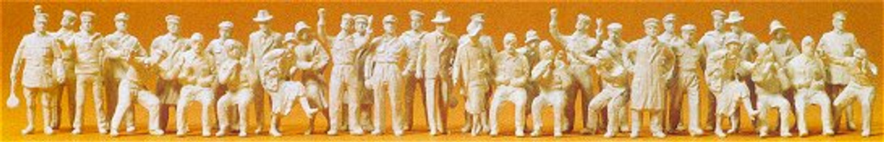 Unpainted Pilots, Ground Crew & Passengers 1925 (36) (Kit) 1/72 Preiser Models