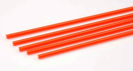 5/32 Red Fluorescent Acrylic Rods (5) Plastruct Supplies