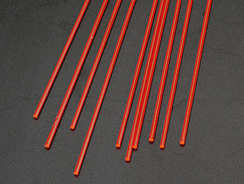 1/16 Red Fluorescent Acrylic Rods (10) Plastruct Supplies