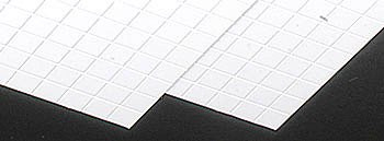 1/2 White Square Tile Plastic Pattern Sheet (2) Plastruct Supplies