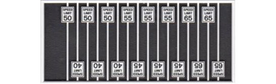 Speed Limit Signs (3 each of 40, 45, 50, 55 MPH) HO Tichy Trains