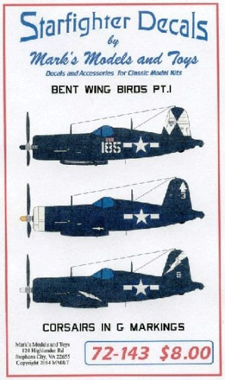 Bent Wing Birds Pt. 1 Corsairs in G Markings 1/72 Starfighter Decals