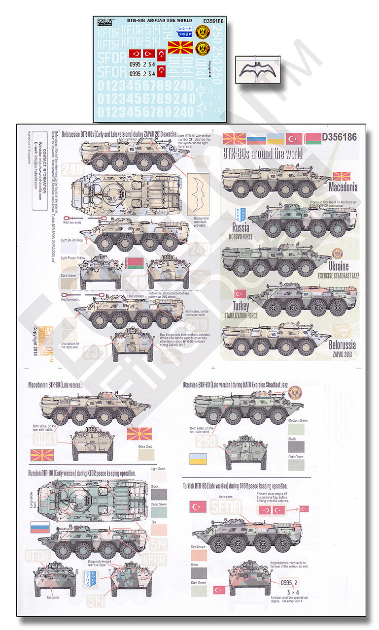 BTR80's Around the World 1/35 Echelon Decals