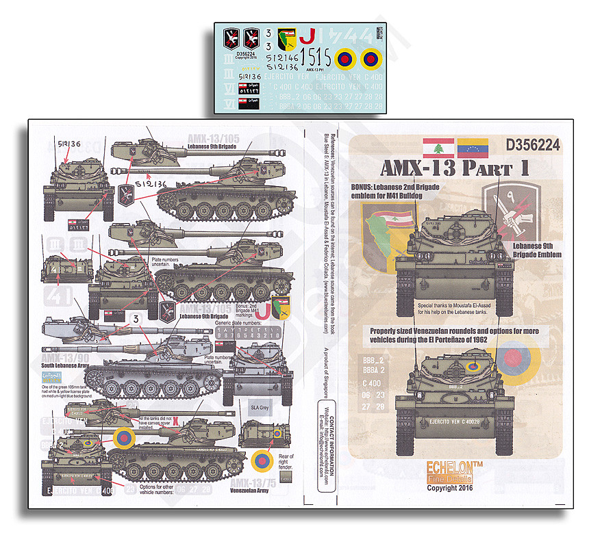 AMX-13 Part 1 1/35 Echelon Decals