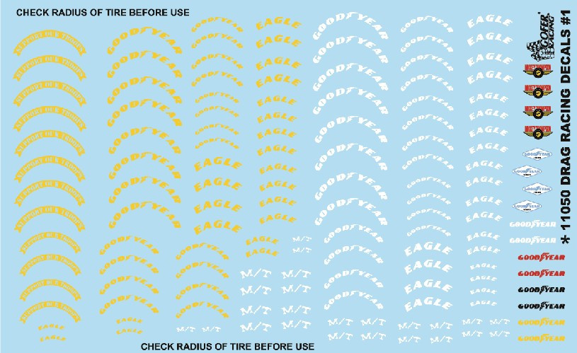 Drag Racing Tire Logos #1 (Mickey Thompson, Goodyear, Eagle) 1/24-1/25 ...