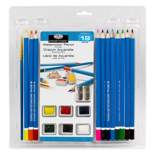 Essentials Watercolor Pencil Art Set in Clamshell Package (19pc) Royal ...