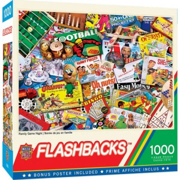Flashbacks: Family Game Night Collage Puzzle (1000pc) Masterpieces Puzzles
