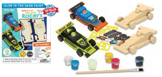 Paint Your Own: Double Racer Cars Wood Kit w/Paint & Brush Masterpieces ...