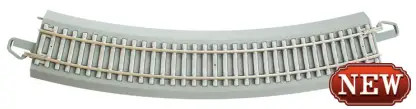 22" Radius Curved Nickel Silver Track w/Concrete Ties (4/Cd) HO Scale ...