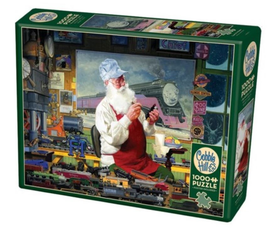 Santa's Hobby (Model Trains) Puzzle (1000pc) Cobble Hill Puzzles