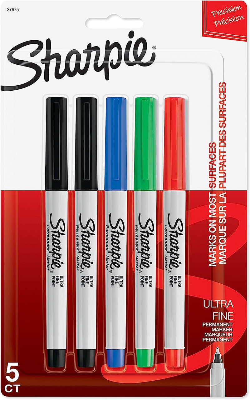 Ultra Fine Black/Red/Blue/Green Sharpie Makers (5/cd) Sharpie Markers