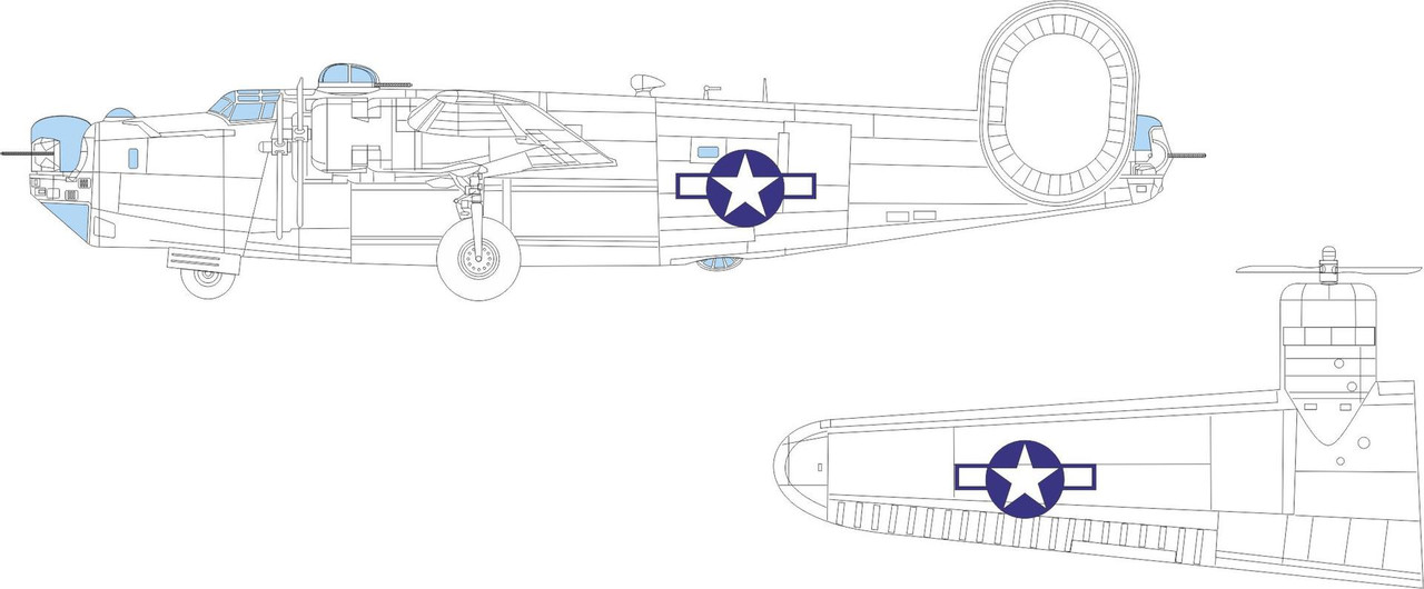 B24J US National Insignia for HBO 1/48 Eduard Masks