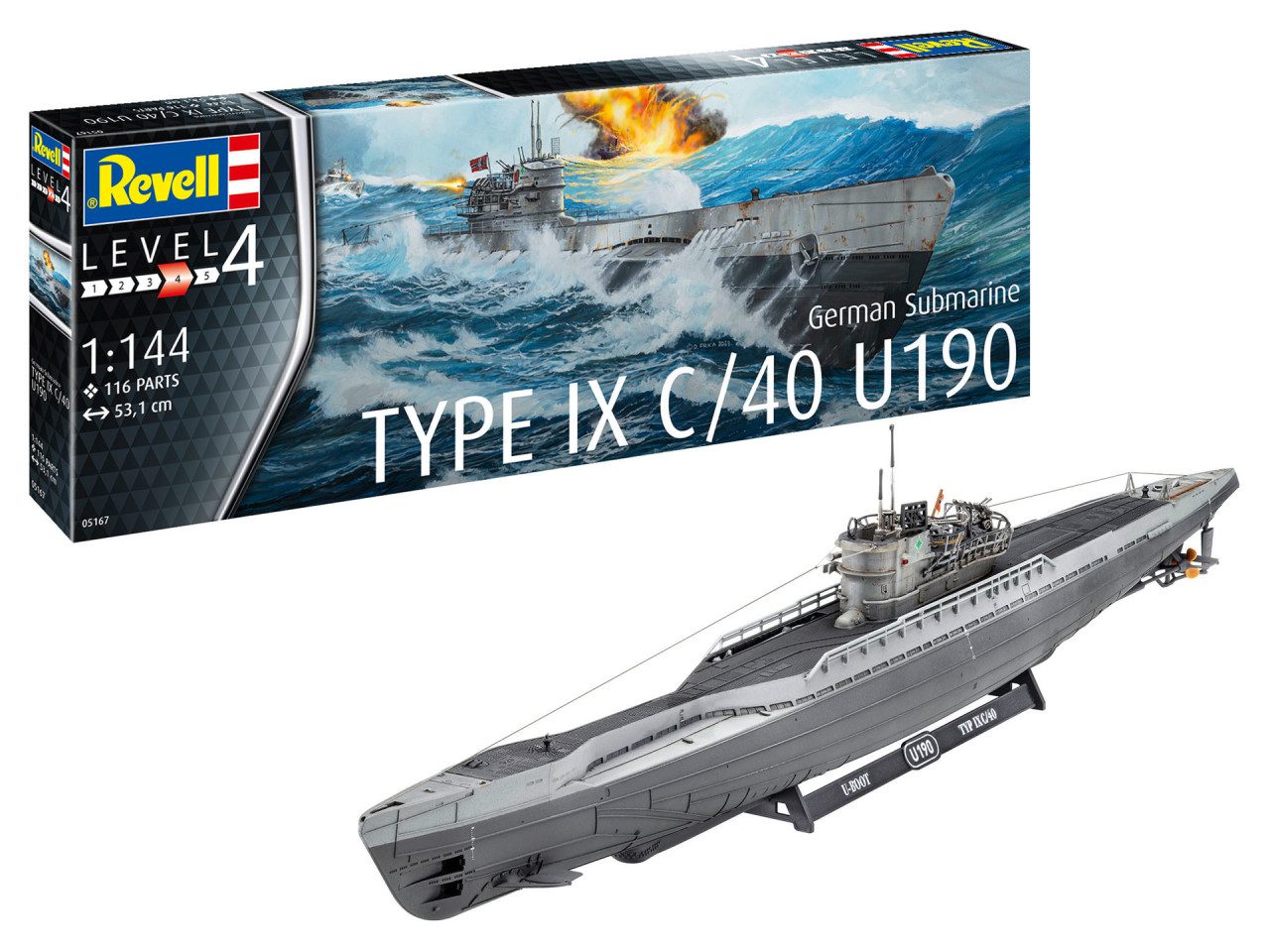 German U-Boat Type IX C-40 U190 1/144 Revell Germany