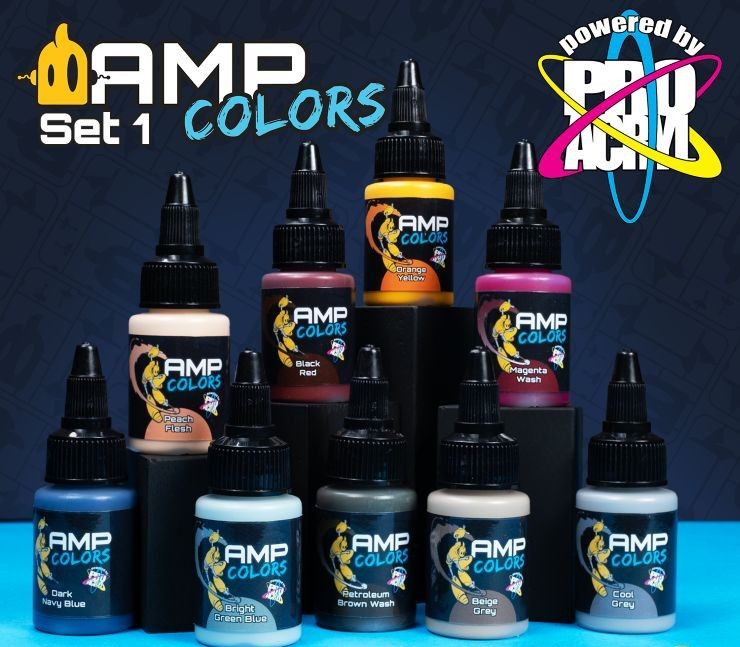 Pro Acryl AMP Colors: SET#1 Cosmic Acrylic Paint Set (9 Colors) 22ml ...