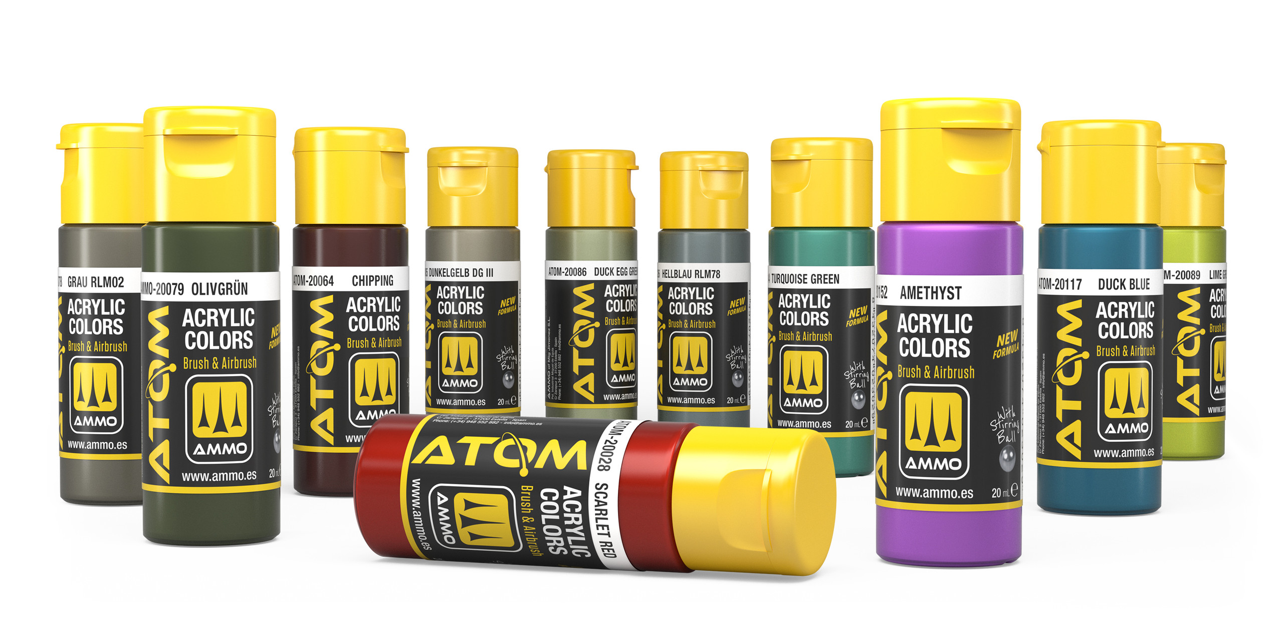 ATOM Acrylic Paints 20ml Bottles AMMO by Mig Jimenez