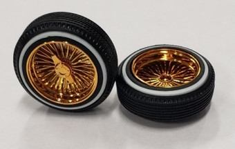 IROC Gold Rims w/Tires (4) 1/24-1/25 Pegasus
