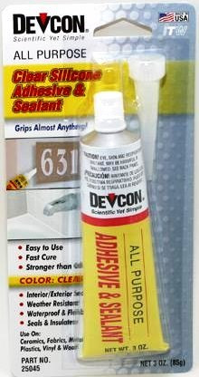 All Purpose Clear Silicone Adhesive & Sealant (3 oz. tube) Devcon