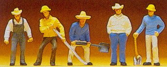 Track Workers (5) HO Scale Preiser Models