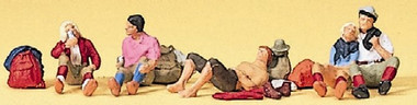 Hikers Resting (6) HO Scale Preiser Models