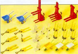 Forklifts, Wheelbarrows, Handtrucks, etc. (Kit) HO Scale Preiser Models