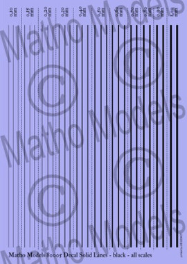 Multi-Scale Black Solid Lines Decal Matho Models