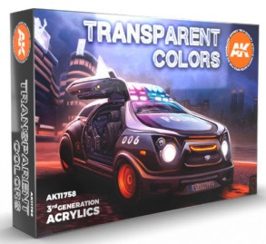 Transparent Acrylic Paint Set (6 Colors) 17ml Bottles AK Interactive