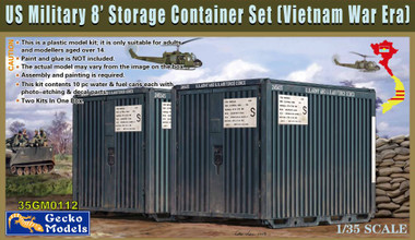 US Military 8' Storage Container Set Vietnam War (2) 1/35 Gecko Models
