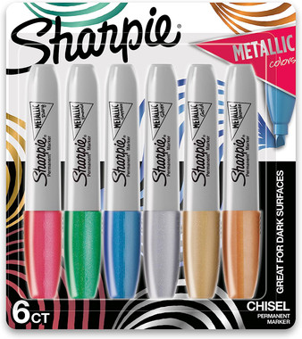 Chisel Tip Metallic Assorted Colors Sharpie Markers (6/cd) Sharpie Markers